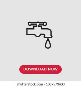 Faucet Vector Hand Drawn Icon Object Stock Vector (Royalty Free) 1296796387