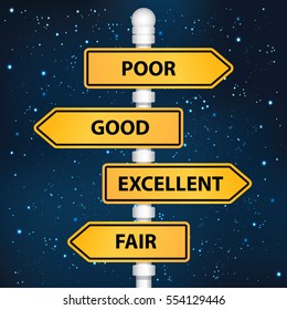 Poorgoodexcellent Fair Signpost Designclean Vector Stock Vector ...