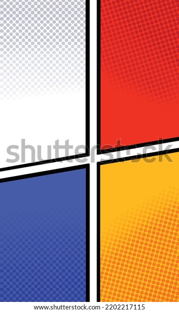Pop American Comic Squares Sections Polka Stock Vector (Royalty Free ...