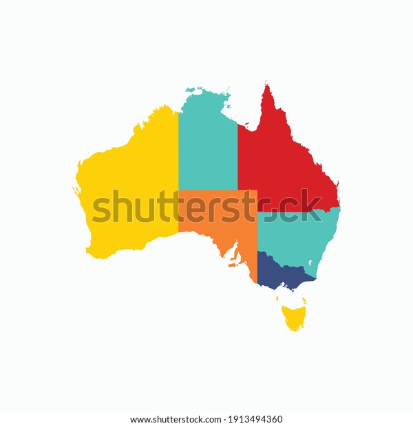 Pop Art Australia Map Editable Eps Stock Vector (Royalty Free ...
