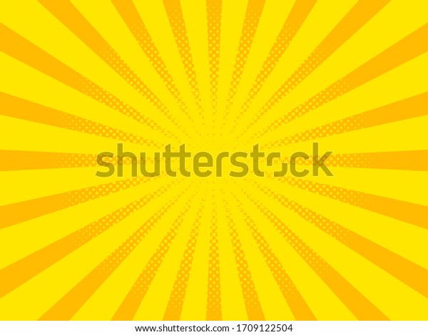 Pop Art Background Orange Rays Pattern 库存矢量图（免版税）1709122504