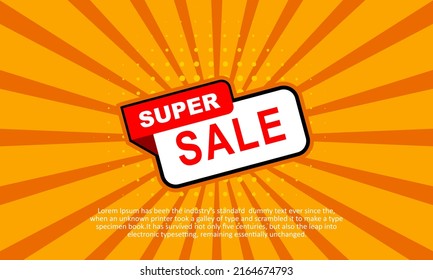 Pop Art Comic Background Super Sale Stock Vector (Royalty Free ...