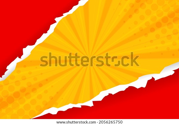 Pop Art Comic Background Torn Paper Stock Vector (Royalty Free ...
