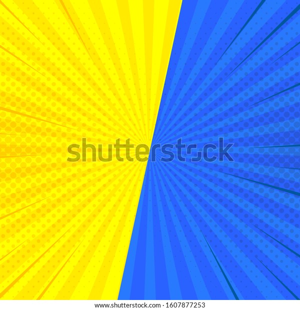 Pop Art Comic Blue Yellow Background Stock Vector (Royalty Free ...