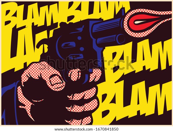 Pop Art Comic Book Style Hand Stock Vector (Royalty Free) 1670841850 ...