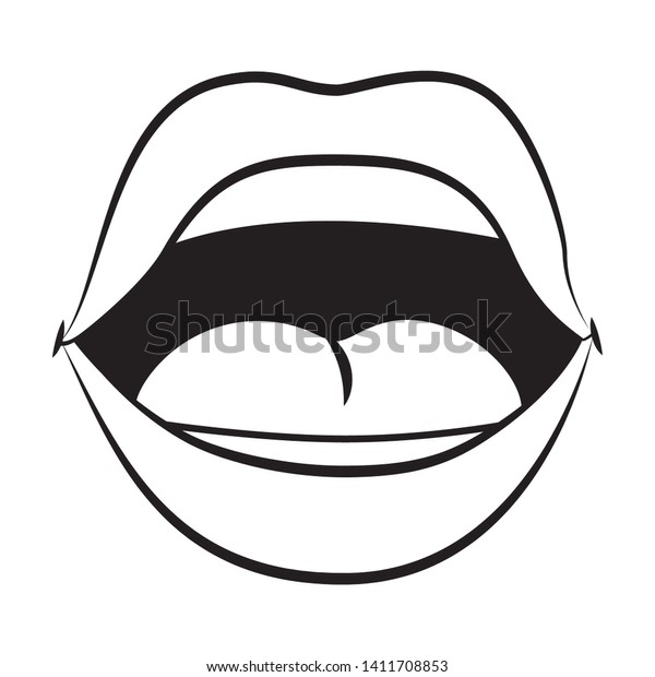 Pop Art Comic Lips Cartoon Stock Vector (Royalty Free) 1411708853 ...
