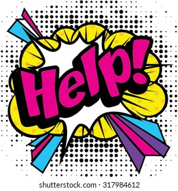 Pop Art Comics Icon Help Speech Stock Vector (Royalty Free) 317984612 ...