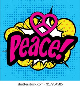 Pop Art Comics Icon Peace Speech Stock Vector (Royalty Free) 317984585 ...