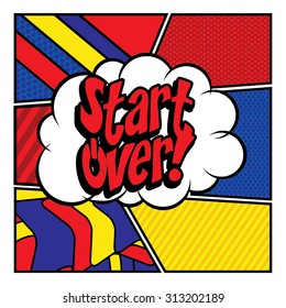 Pop Art Comics Icon Start Over Stock Vector (Royalty Free) 313202189 ...