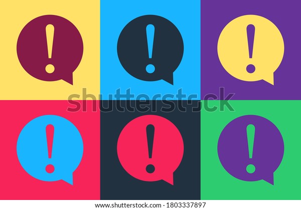 Pop Art Exclamation Mark Circle Icon Stock Vector (Royalty Free ...