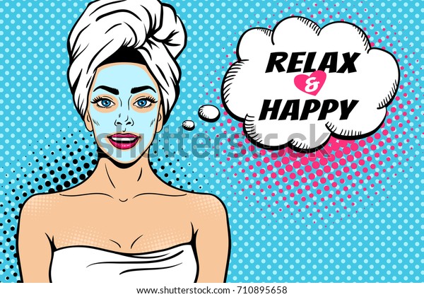팝 아트 여자 얼굴섹시한 젊은 여성 스톡 벡터 로열티 프리 710895658 Shutterstock