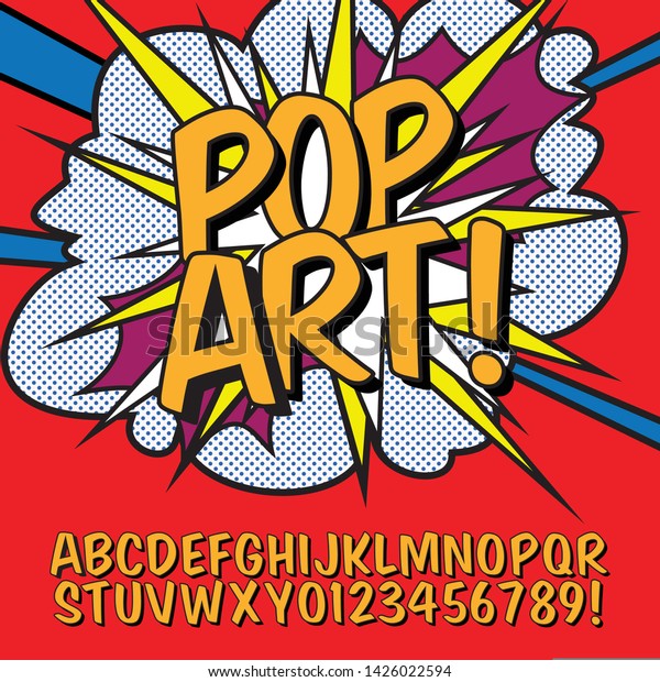 Pop Art Font Alphabet Vector Format Stock Vector (Royalty Free ...