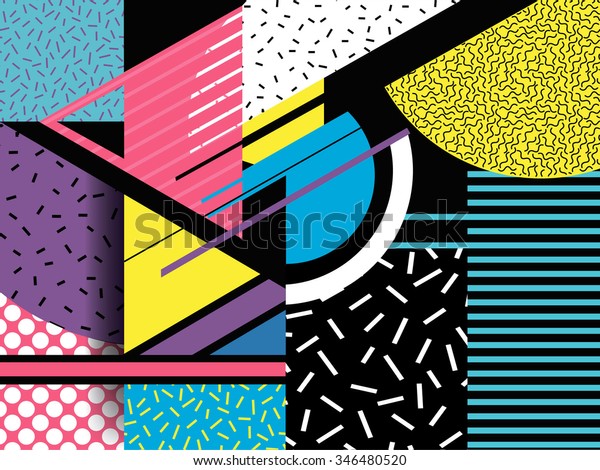 Image vectorielle de stock de Pop Art Geometric Elements Traditional ...