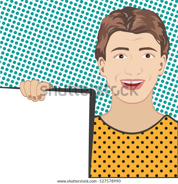 Pop Art Guy Template Text Man Stock Vector (Royalty Free) 527578990 ...
