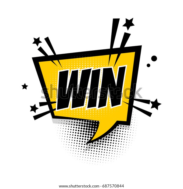 Pop Art Lettering Win Winner Trophy Stock Vector (Royalty Free) 687570844