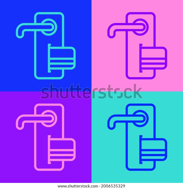 Pop Art Line Digital Door Lock Stock Vector (Royalty Free) 2006535329 ...