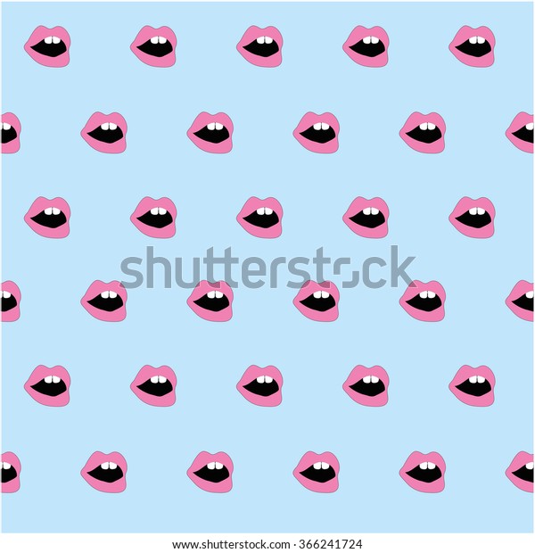Pop Art Lips Background Open Mouth Stock Vector (Royalty Free ...