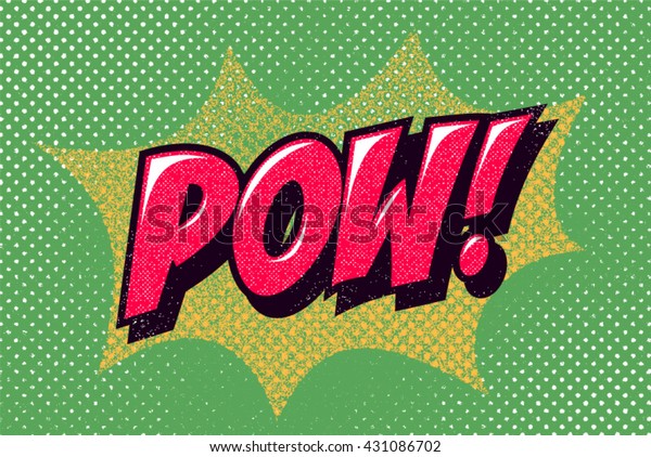 Pop art logo. Comics style. Vector isolated