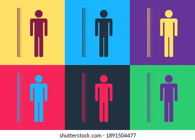 Pop Art Measuring Height Body Icon Stock Vector (Royalty Free ...