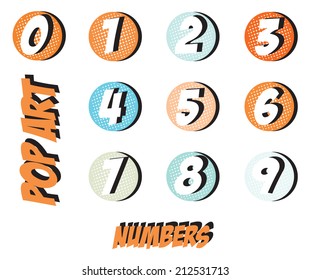Pop Art Numbers Design Over White Stock Vector (Royalty Free) 212531713