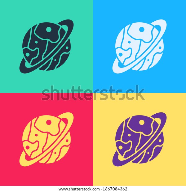 Pop Art Planet Saturn Planetary Ring Stock Vector (Royalty Free ...