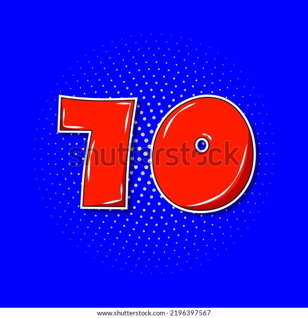 Pop Art Red Number 70 Over Stock Vector (Royalty Free) 2196397567 ...