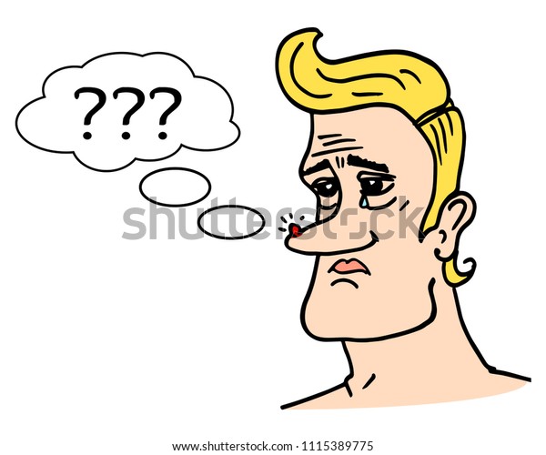Pop Art Sad Face Guy Acne Stock Vector (Royalty Free) 1115389775 ...