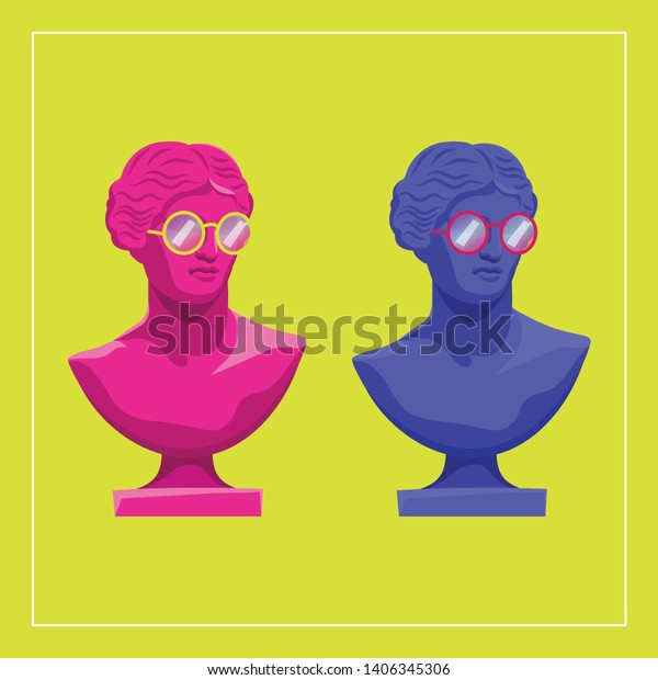 Pop Art Style Busts Hipster Figures Stock Vector (Royalty Free ...