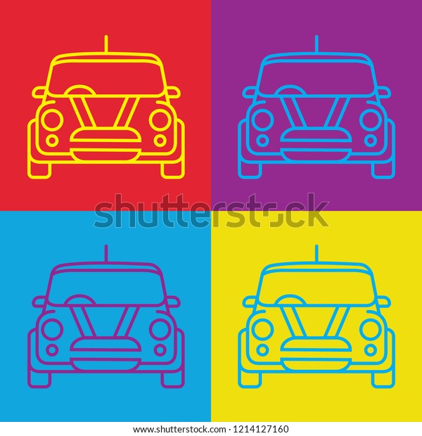 Pop Art Style Mini Cooper Car Stock Vector (Royalty Free) 1214127160 ...