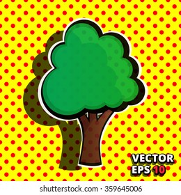Pop Art Tree Vector Illustration Stock Vector (Royalty Free) 361066505 ...