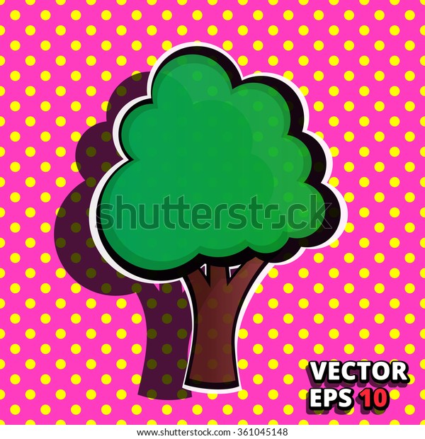 Pop Art Tree Vector Illustration Stock Vector (Royalty Free) 361045148 ...