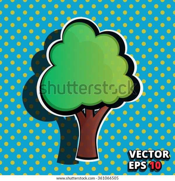 Pop Art Tree Vector Illustration Stock Vector (Royalty Free) 361066505 ...