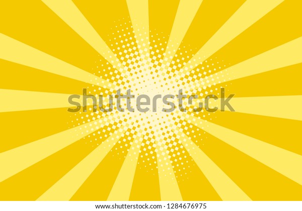 Pop Art Yellow Background Retro Comic Stock Vector (Royalty Free ...