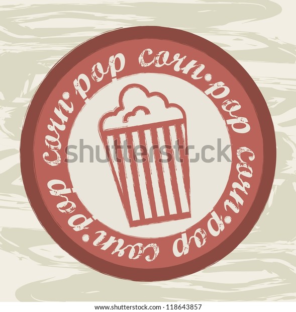 Pop Corn Seal Over Grunge Background Stock Vector (Royalty Free ...