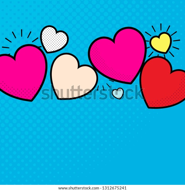 Pop Heart Background Design Vector Stock Vector (Royalty Free ...