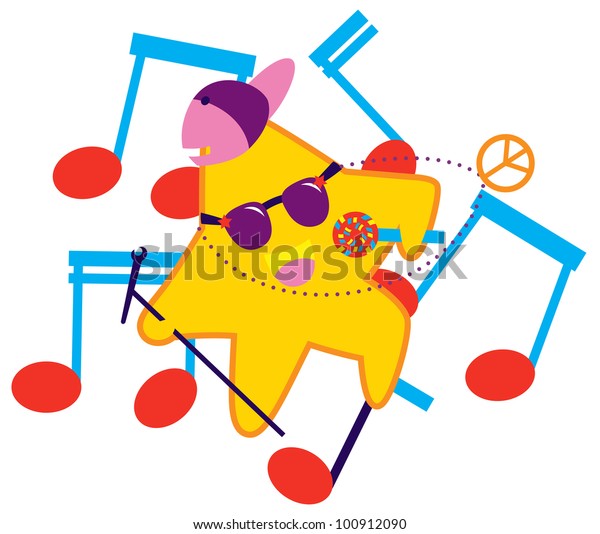 Pop Star Character Illustrated Shape Star Stock Vector (Royalty Free ...