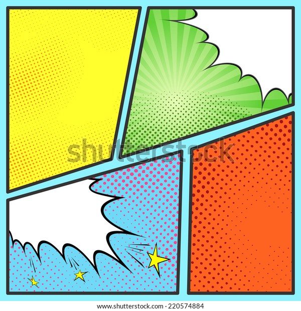 Popart Comic Page Sheet Template Collection Stock Vector (Royalty Free ...
