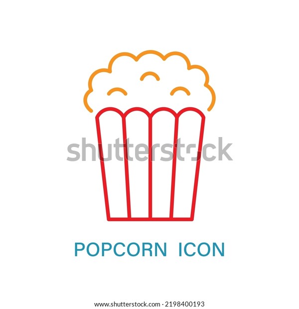 Popcorn Box Simple Line Icon Pop Stock Vector (Royalty Free) 2198400193 ...