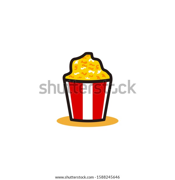 Popcorn Bucket Cartoon Vector Illustration Stock Vector (Royalty Free ...