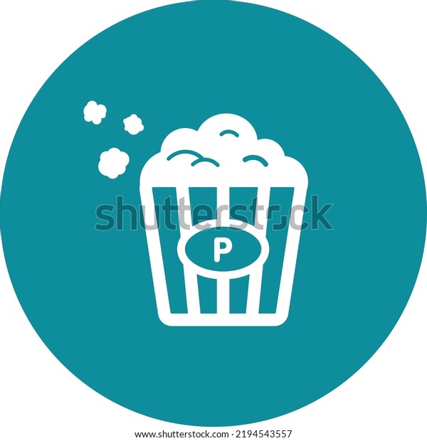 Popcorn Bucket Icon Logo On Background Stock Vector (Royalty Free ...