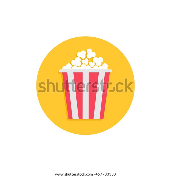 Popcorn Cinema Round Circle Icon Flat Stock Vector (Royalty Free) 457783333