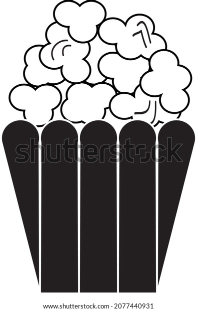 Popcorn Icon Vector Illustration Blackline Icon Stock Vector (Royalty ...
