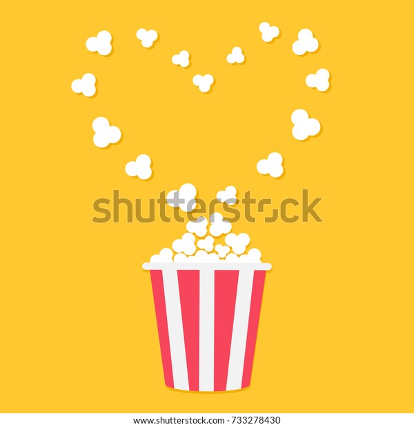 Popcorn Popping Heart Shape Frame Red Stock Vector (Royalty Free) 733278430
