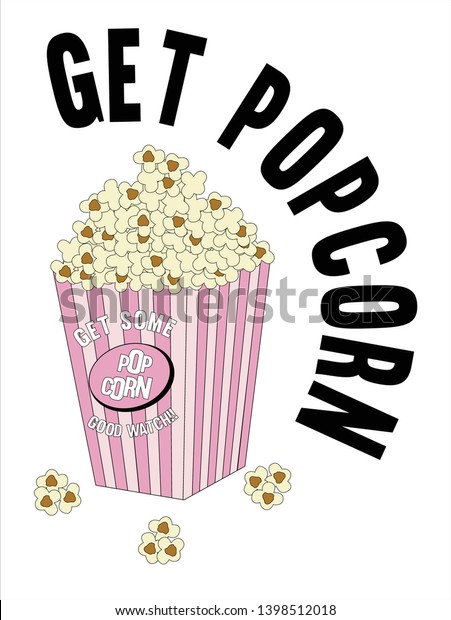 Popcorn Slogan Print Tshirt Graphicvector Stock Vector (Royalty Free ...