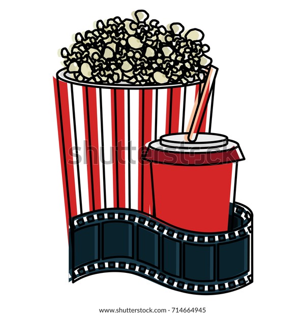 Popcorn Soda Tape Record Stock Vector (Royalty Free) 714664945 ...
