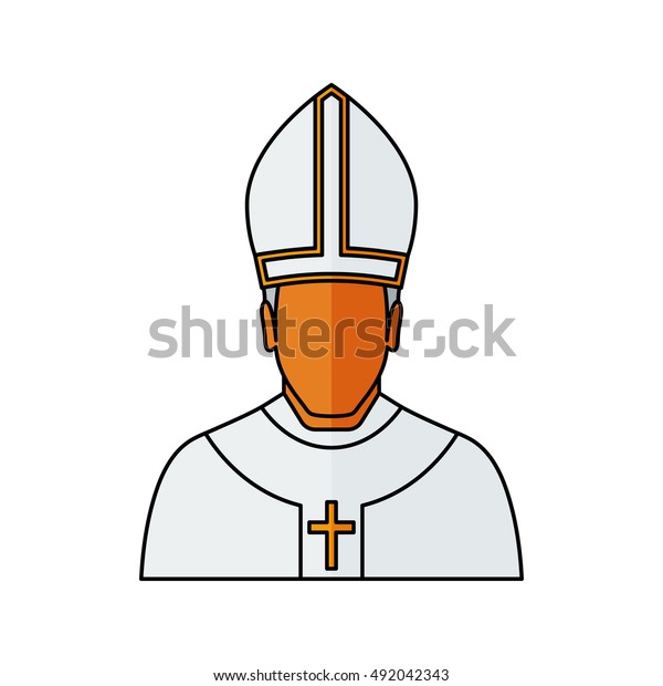 Pope Vector Illustration Religion Icon Silhouette Stock Vector (Royalty ...