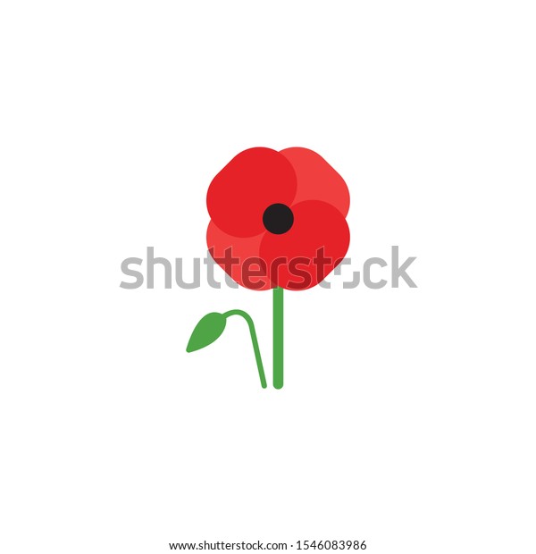 Poppy Cartoon Vectoricon On White Background Stock Vector (Royalty Free ...