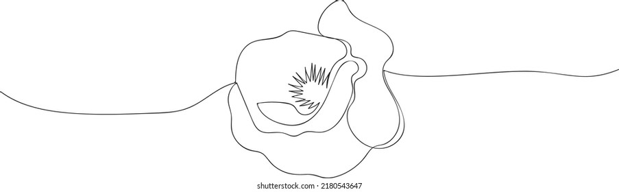 Poppy Single Continuous Line Drawing Style Stock Vector (Royalty Free ...