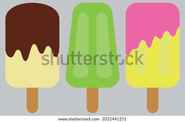 Popsicle Combination Popsicle Stick Clipart Stock Vector (Royalty Free ...