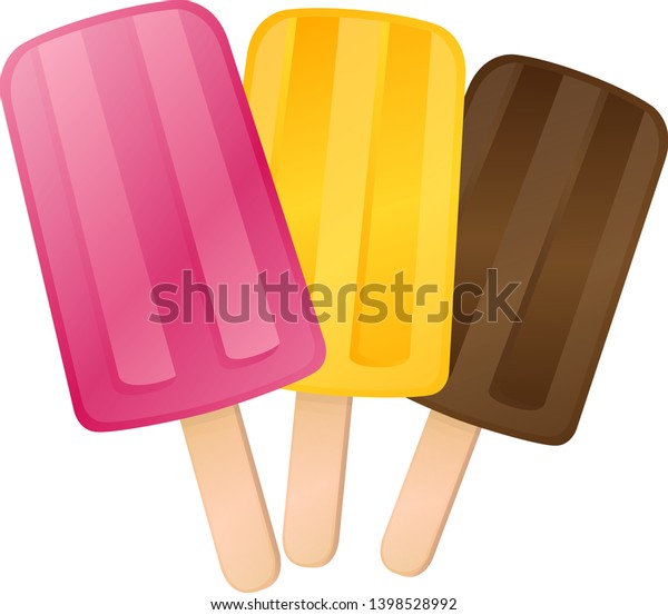 Popsicle Ice Cream Emoji Summer Icon: vetor stock (livre de direitos ...